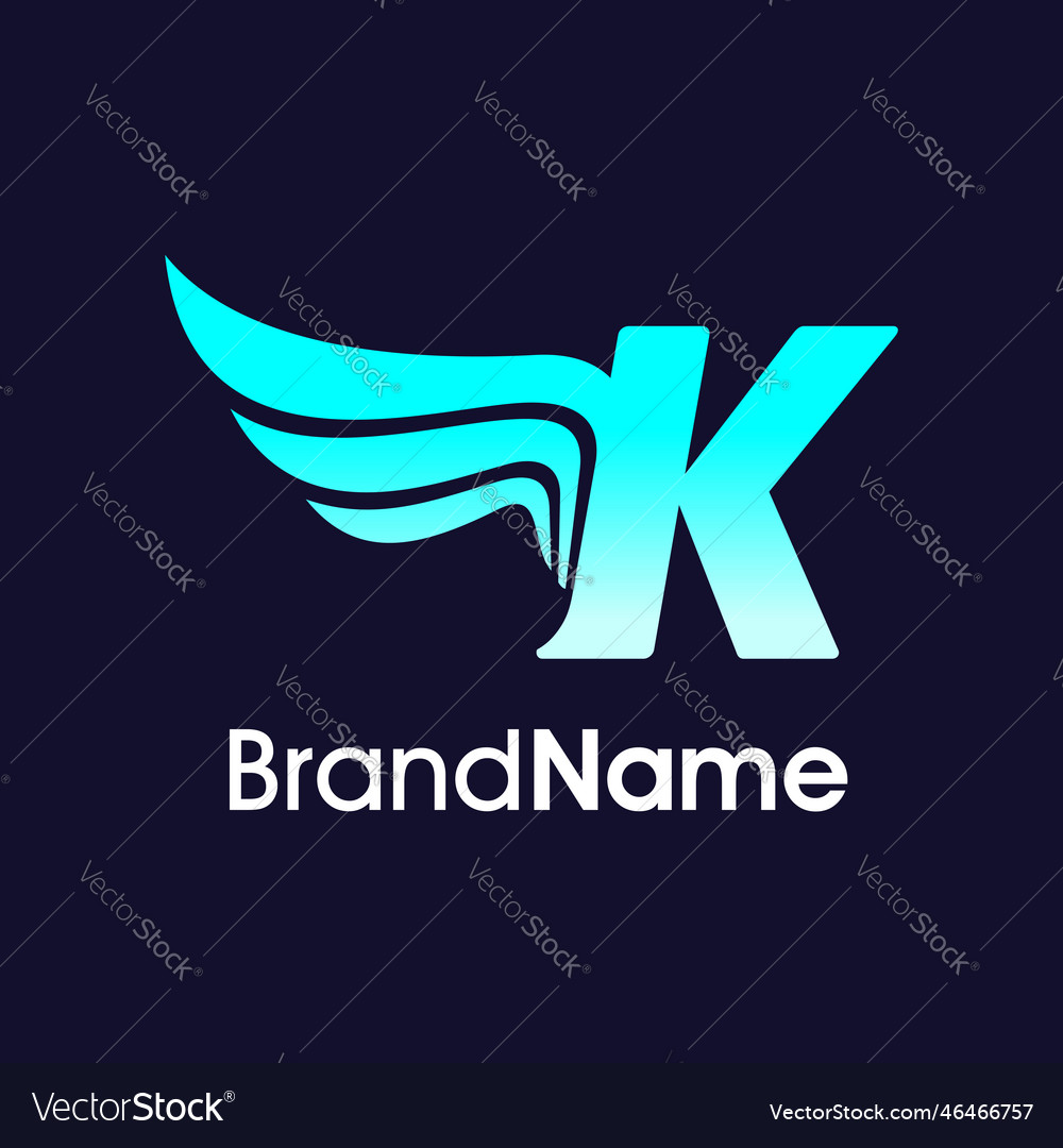 Initial k wing logo Royalty Free Vector Image - VectorStock