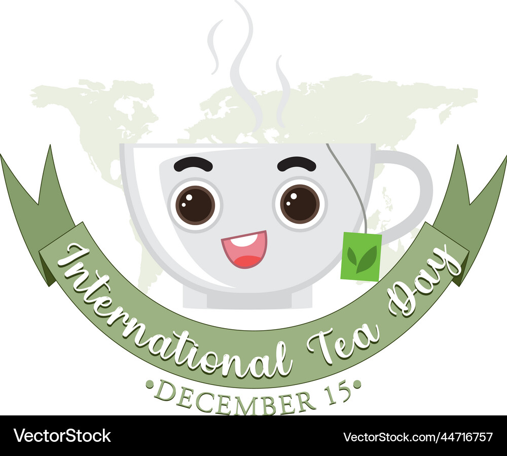 International tea day text banner design Vector Image