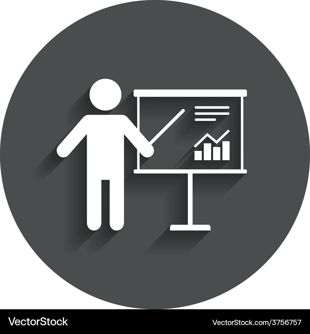 Presentation billboard sign icon diagram symbol Vector Image