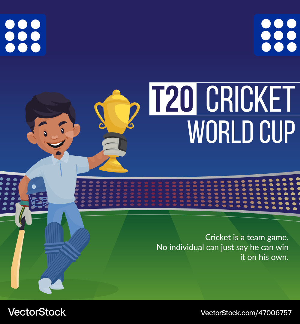 T20 cricket world cup banner design template Vector Image
