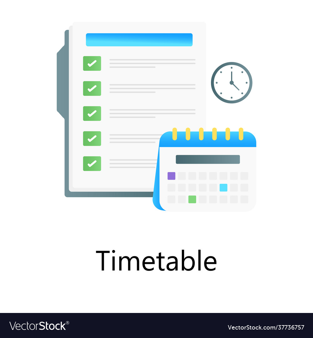 Timetable Royalty Free Vector Image - VectorStock