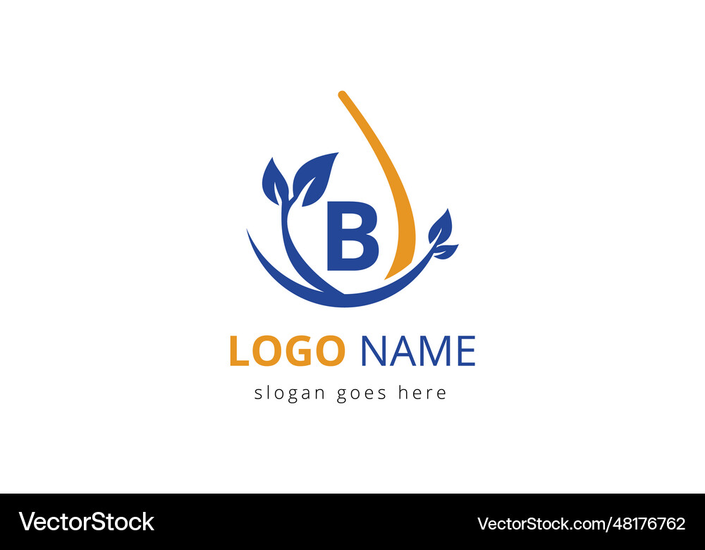 Agriculture logo on b letter concept Royalty Free Vector