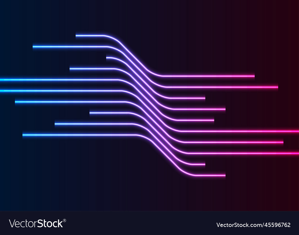 Blue purple neon laser lines abstract background Vector Image