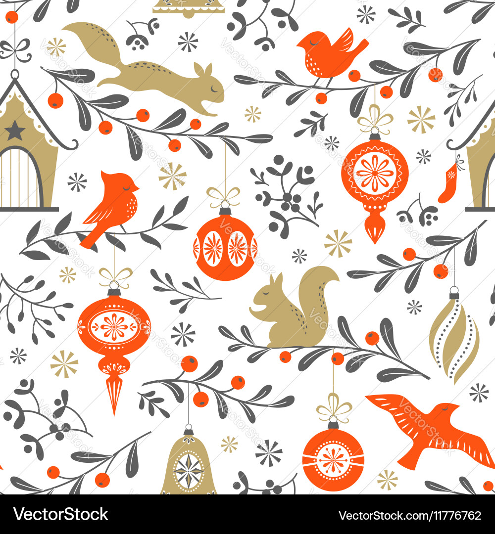 Christmas retro pattern Royalty Free Vector Image