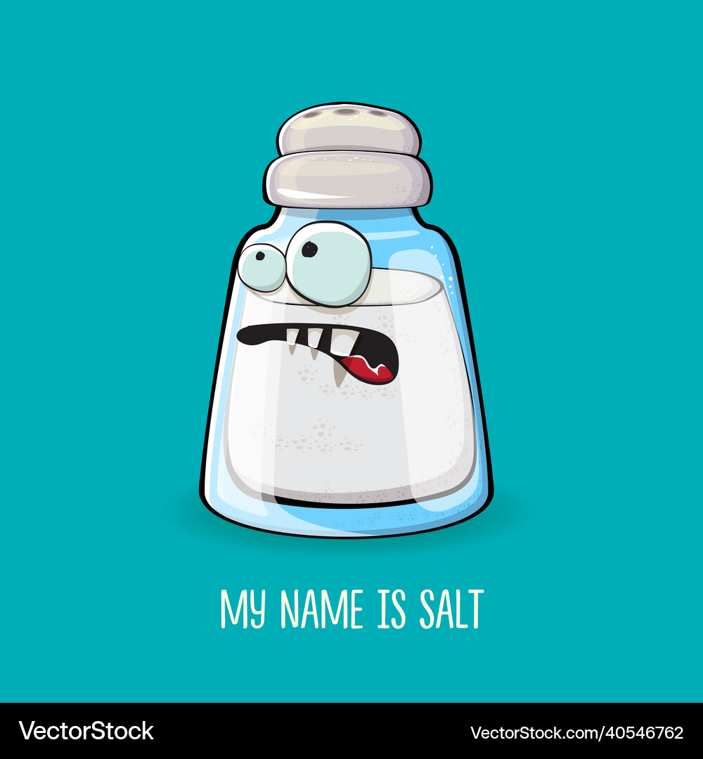 Cute cartoon salt shaker with smiling faces Vector Image