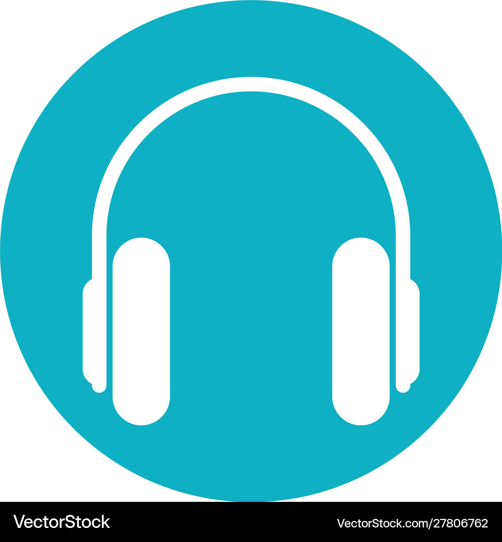 Earphones sound device isolated icon Royalty Free Vector