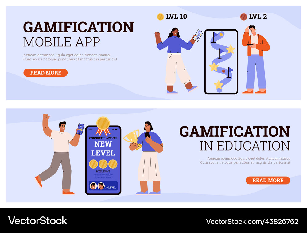 Gamification of business and educational apps Vector Image