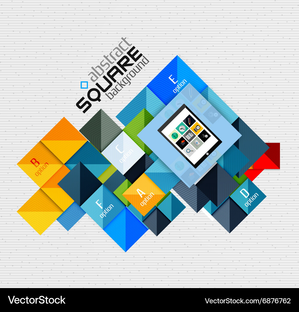 Geometric square shapes and infographic option Vector Image