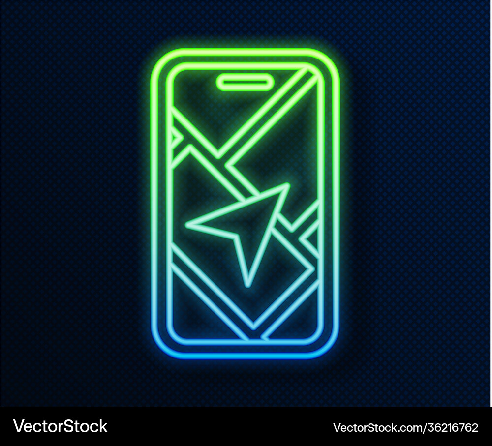 Glowing neon line infographic city map Royalty Free Vector