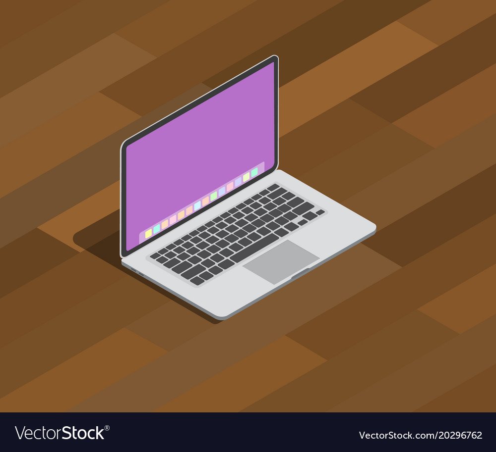 Isometric laptop notebook 3d style on top Vector Image