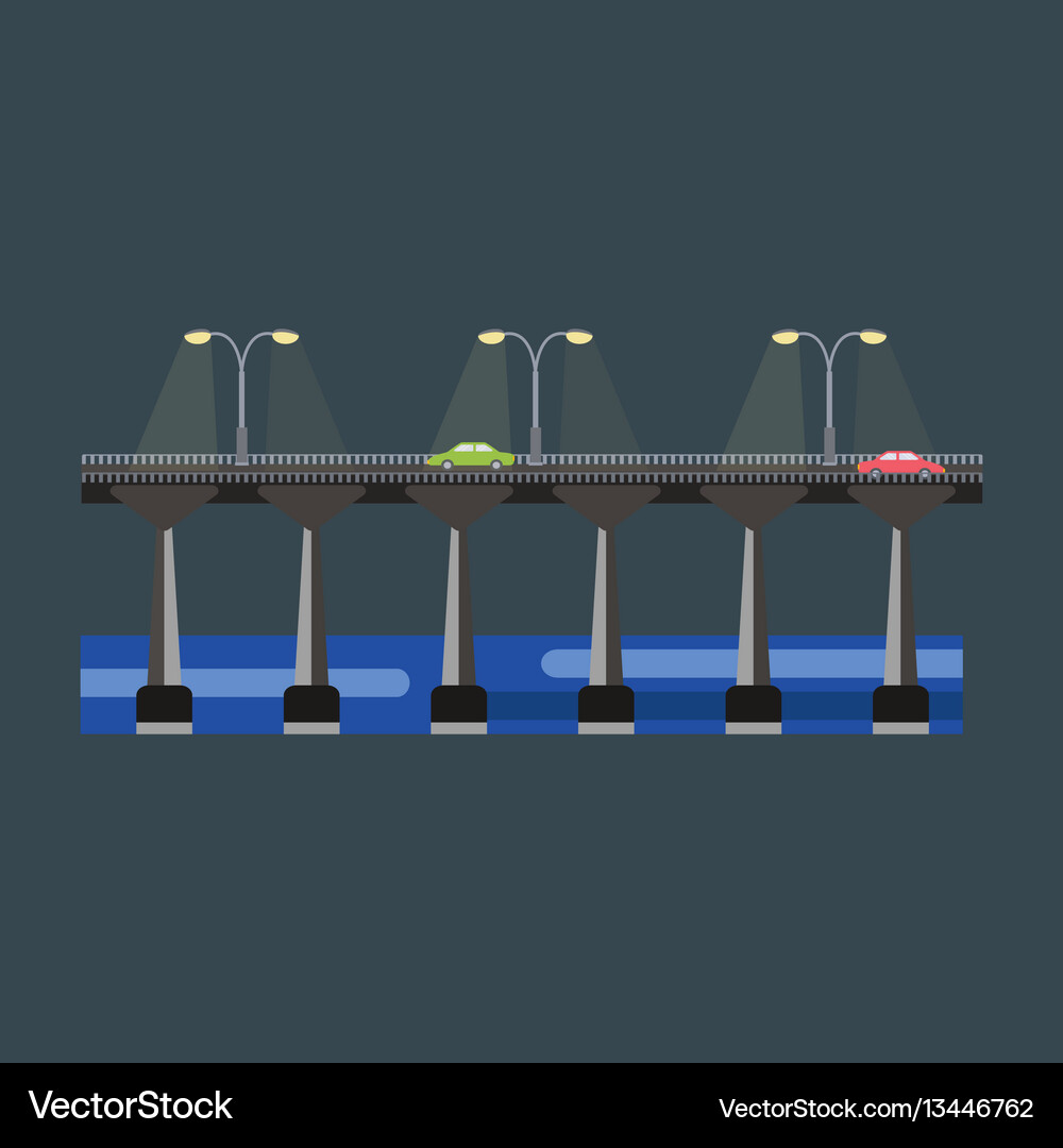 Modern bridge flat pictograph business Royalty Free Vector