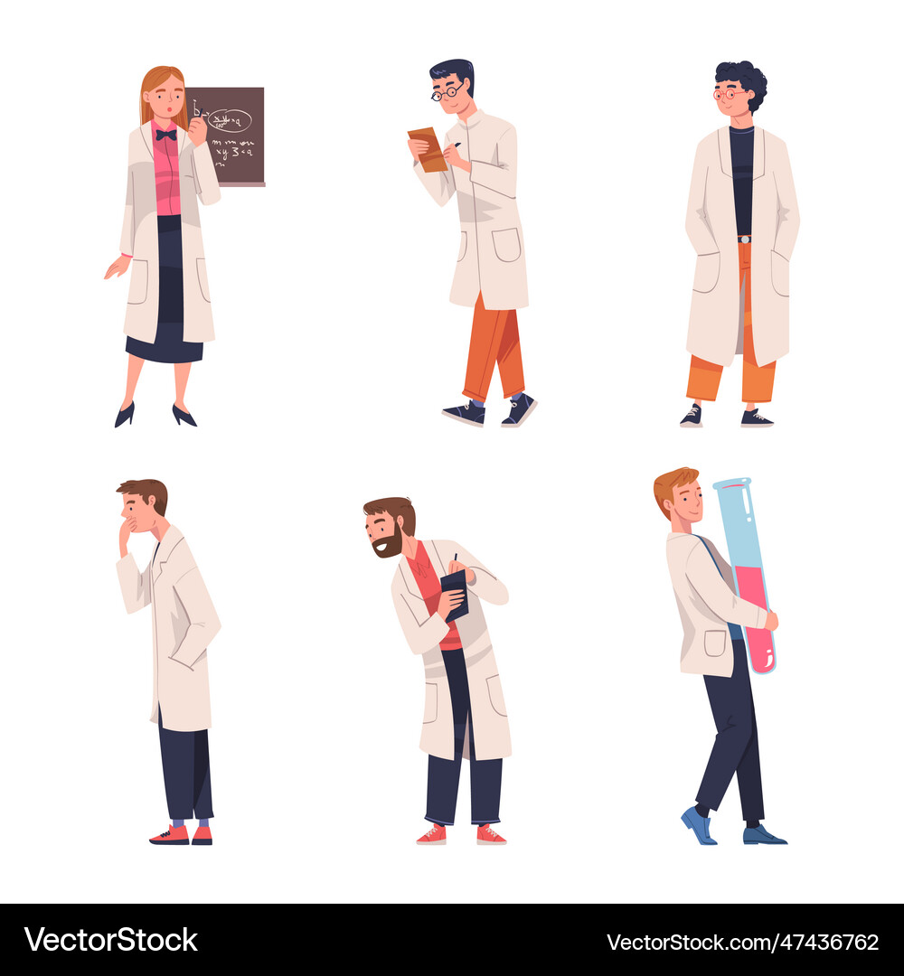 People scientist character working in laboratory Vector Image