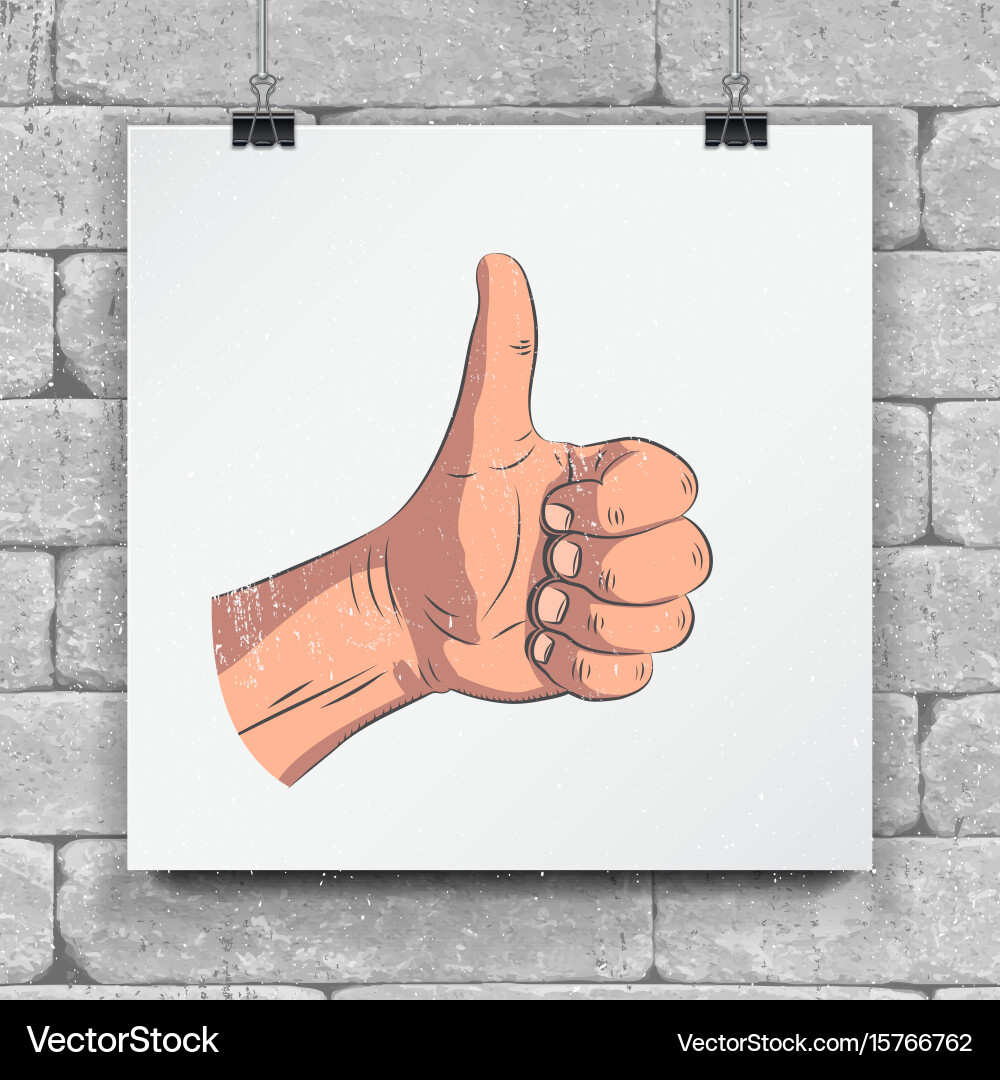 Realistic hands - gestures hand-drawn icon of a Vector Image