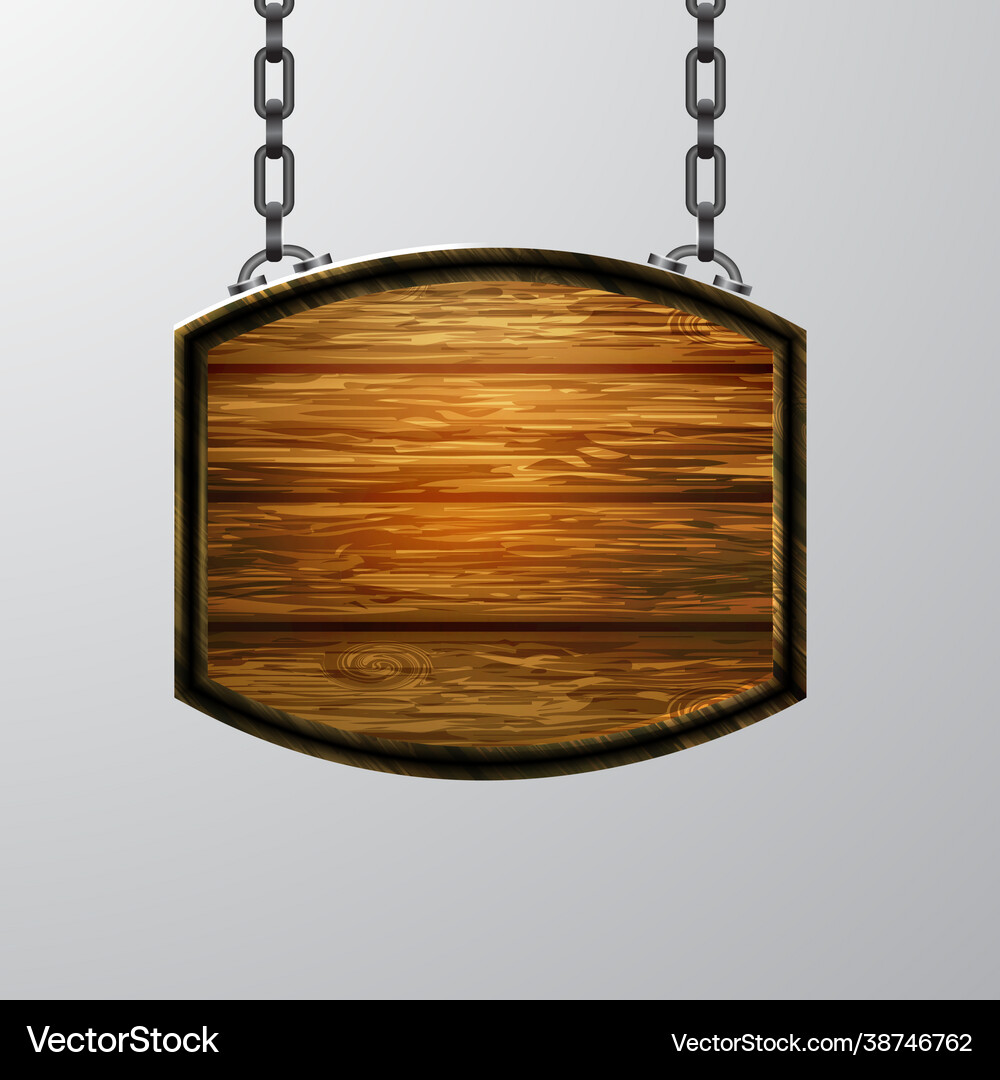 Realistic wooden signboard Royalty Free Vector Image