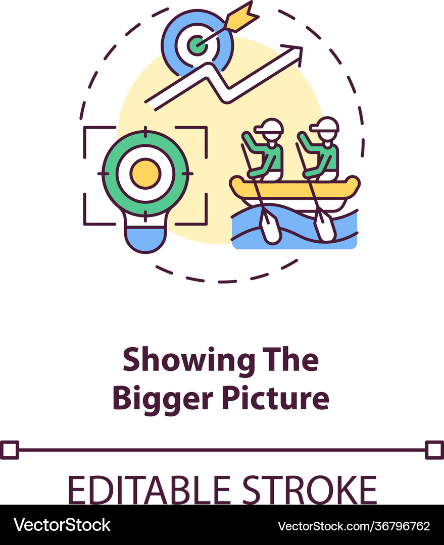 Showing bigger picture concept icon Royalty Free Vector