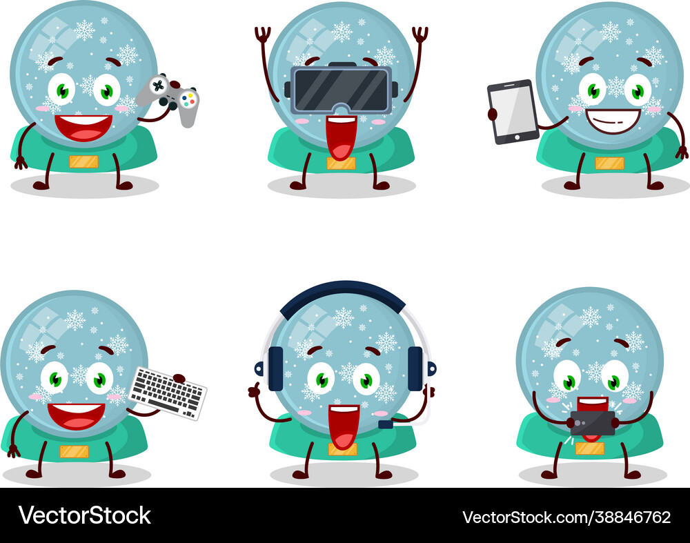 Snowball with snowfall cartoon character Vector Image