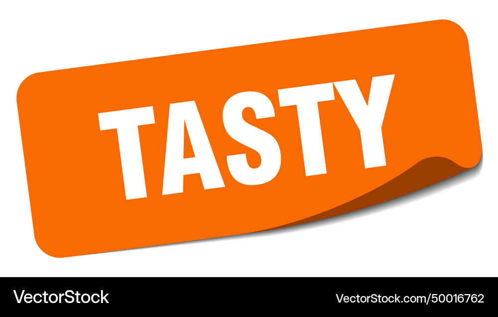 Tasty sticker tasty label Royalty Free Vector Image