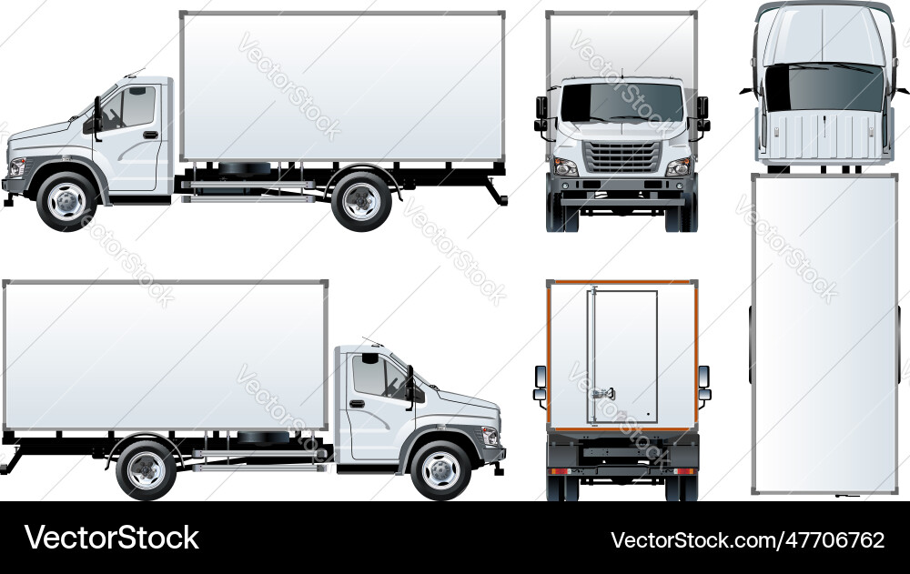 Truck template isolated on white Royalty Free Vector Image