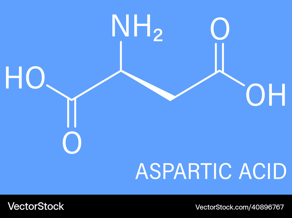 Aspartic acid or l-aspartic acid molecule Vector Image