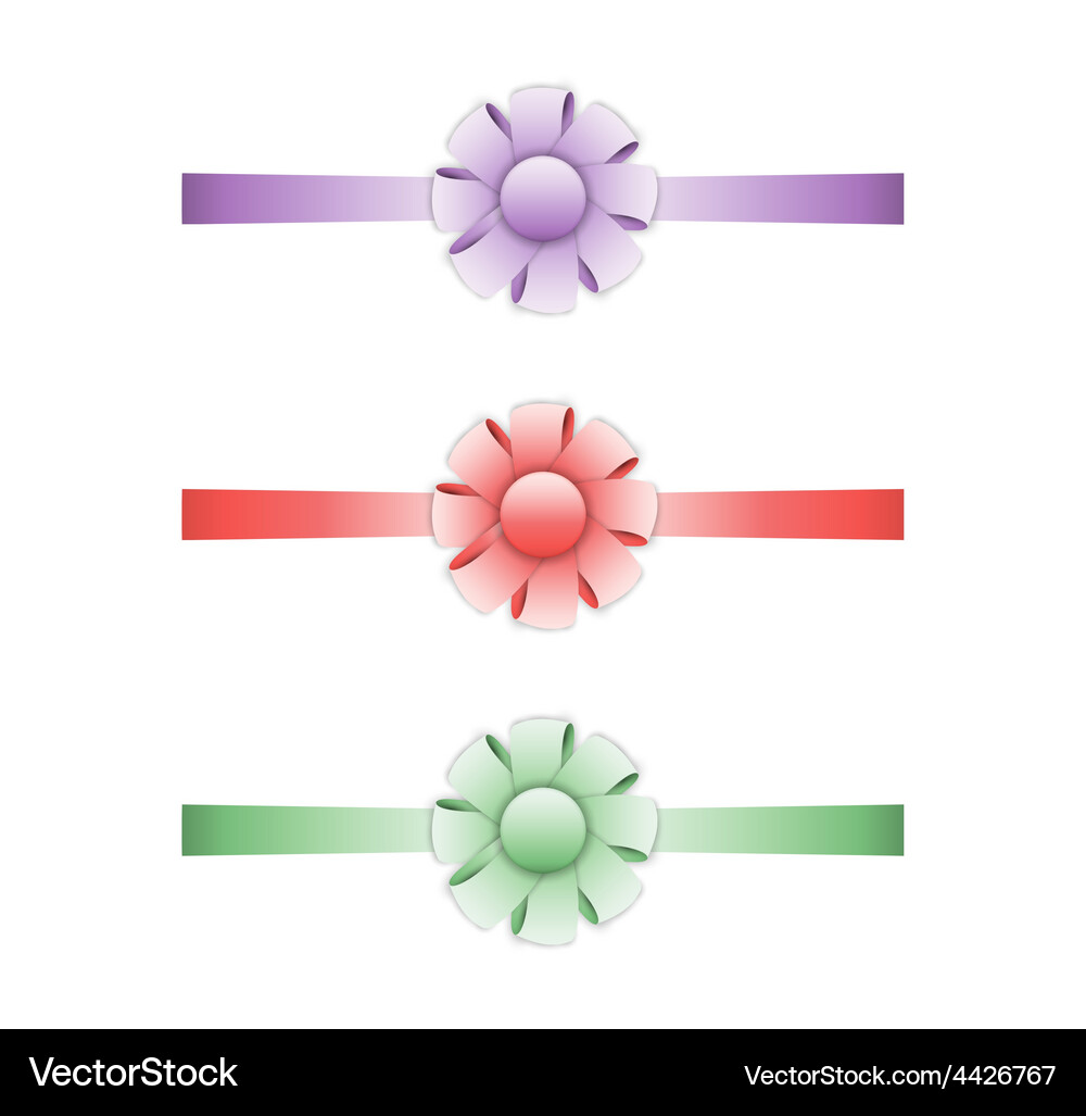 Collection of the three ribbons Royalty Free Vector Image