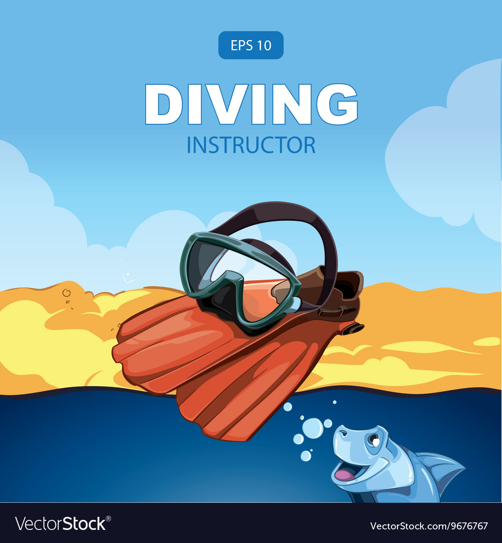 Diving background Royalty Free Vector Image - VectorStock