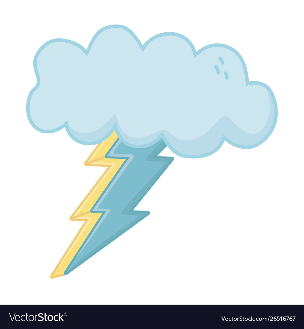Isolated cloud with thunder design Royalty Free Vector Image