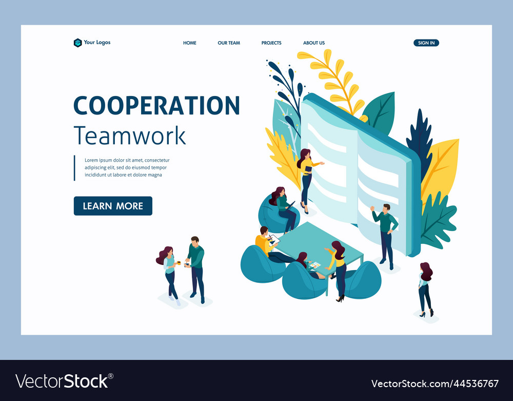 Isometric training of office staff increase sales Vector Image Isometric training of office staff increase sales Vector Image