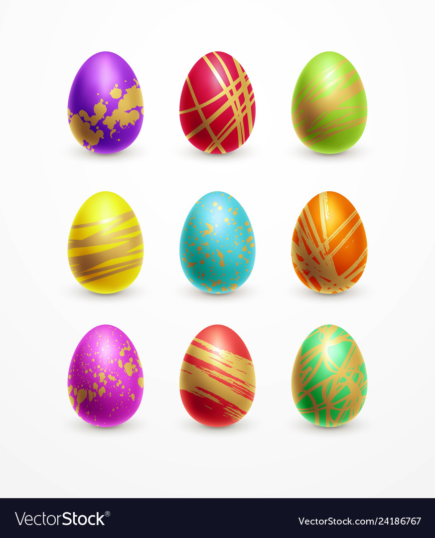 Set color easter eggs Royalty Free Vector Image