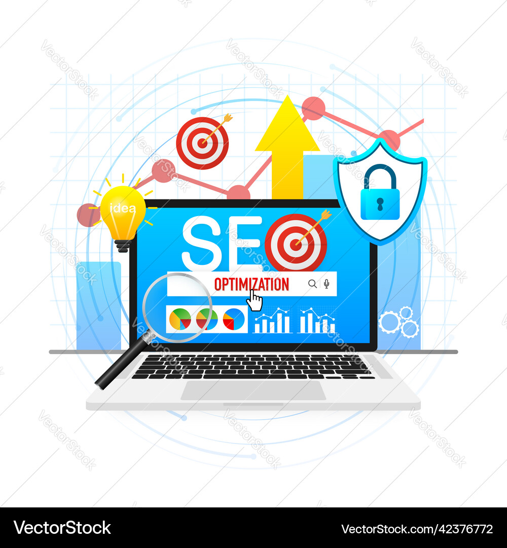 Advertising with seo for web marketing design Vector Image