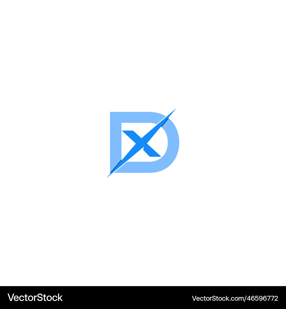 Alphabet letters monogram logo dx xd d and x Vector Image