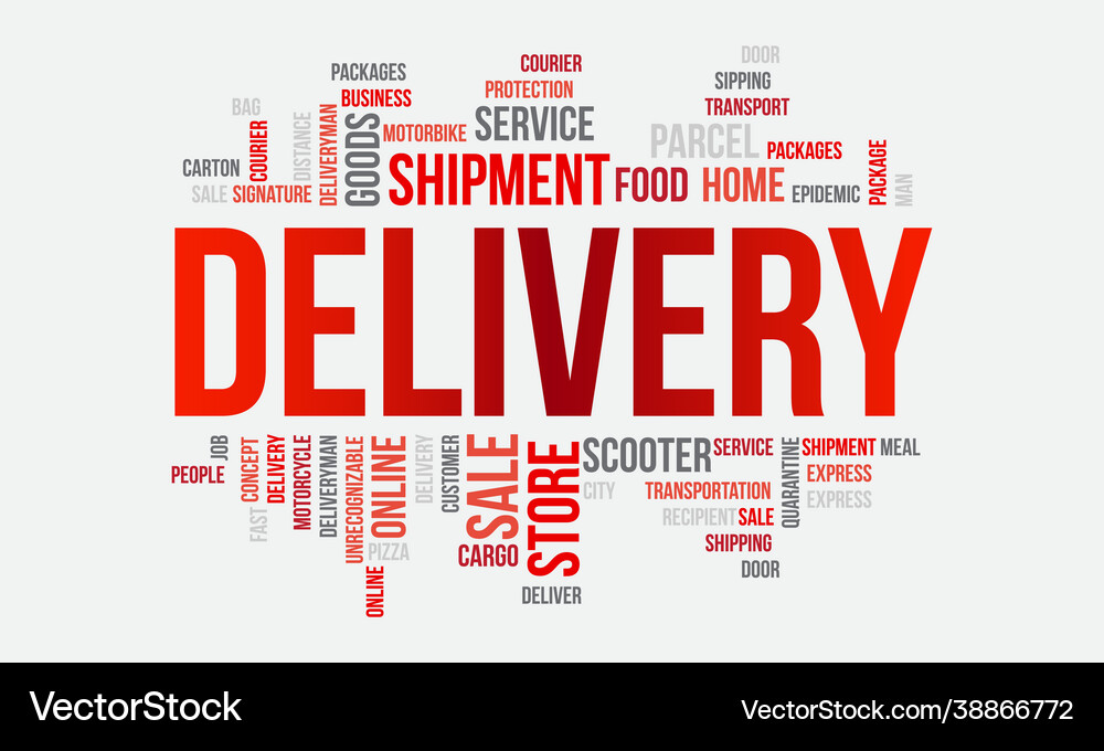 Business concept background delivery word cloud Vector Image