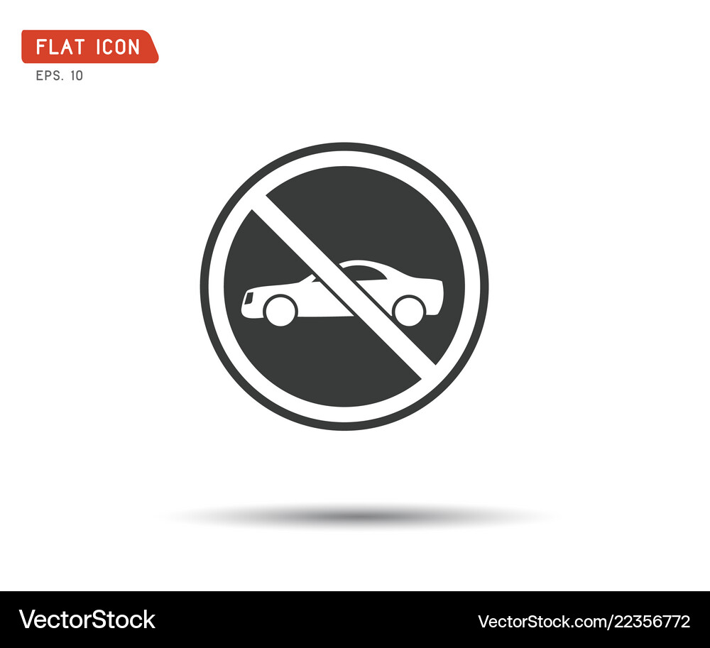 Circle prohibited no car parking traffic sign Vector Image
