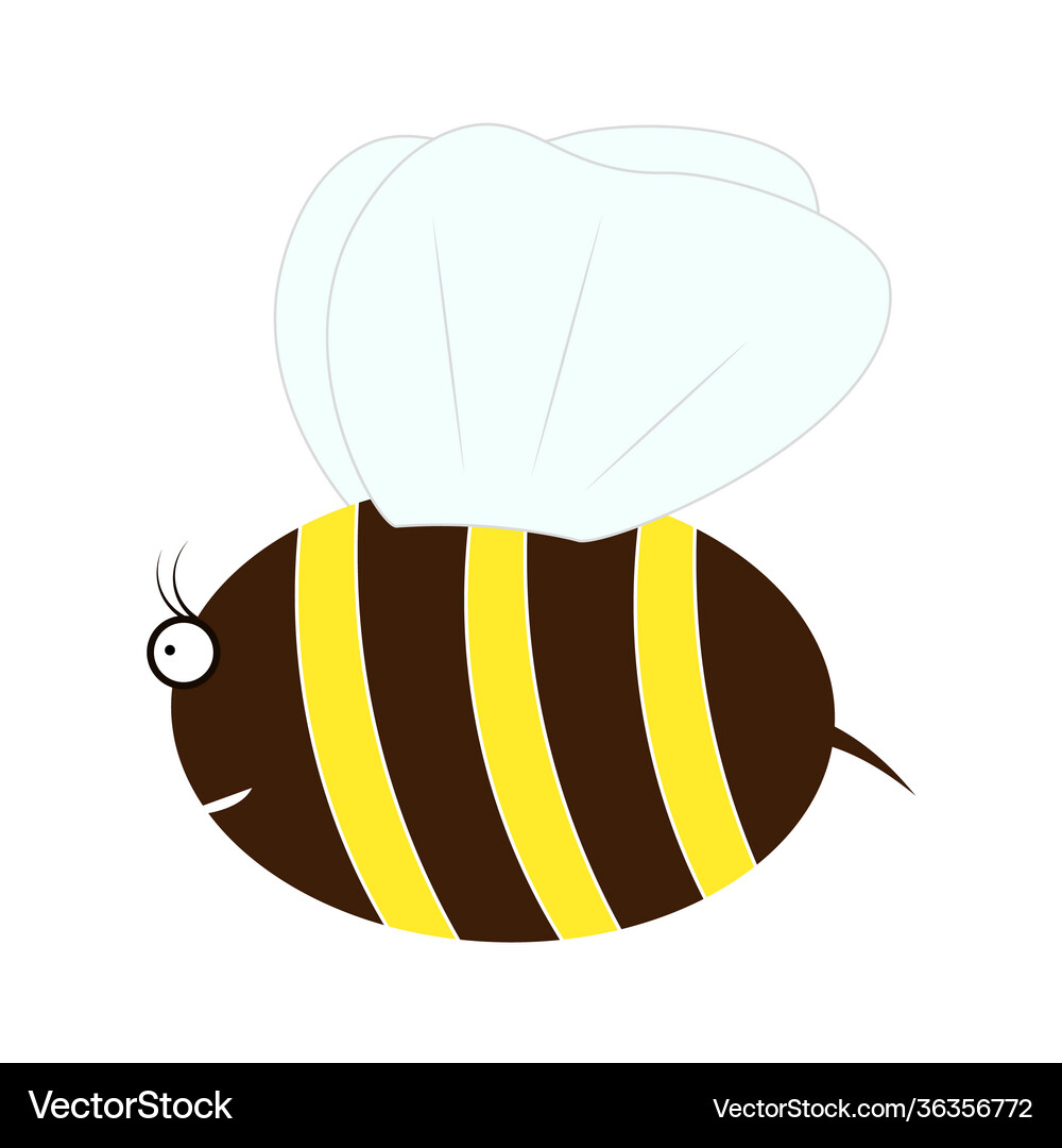 Cool fat bee obsessed with honey cheerful yellow Vector Image