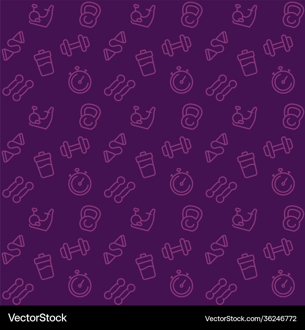 Fitness pattern seamless background and gym icons Vector Image