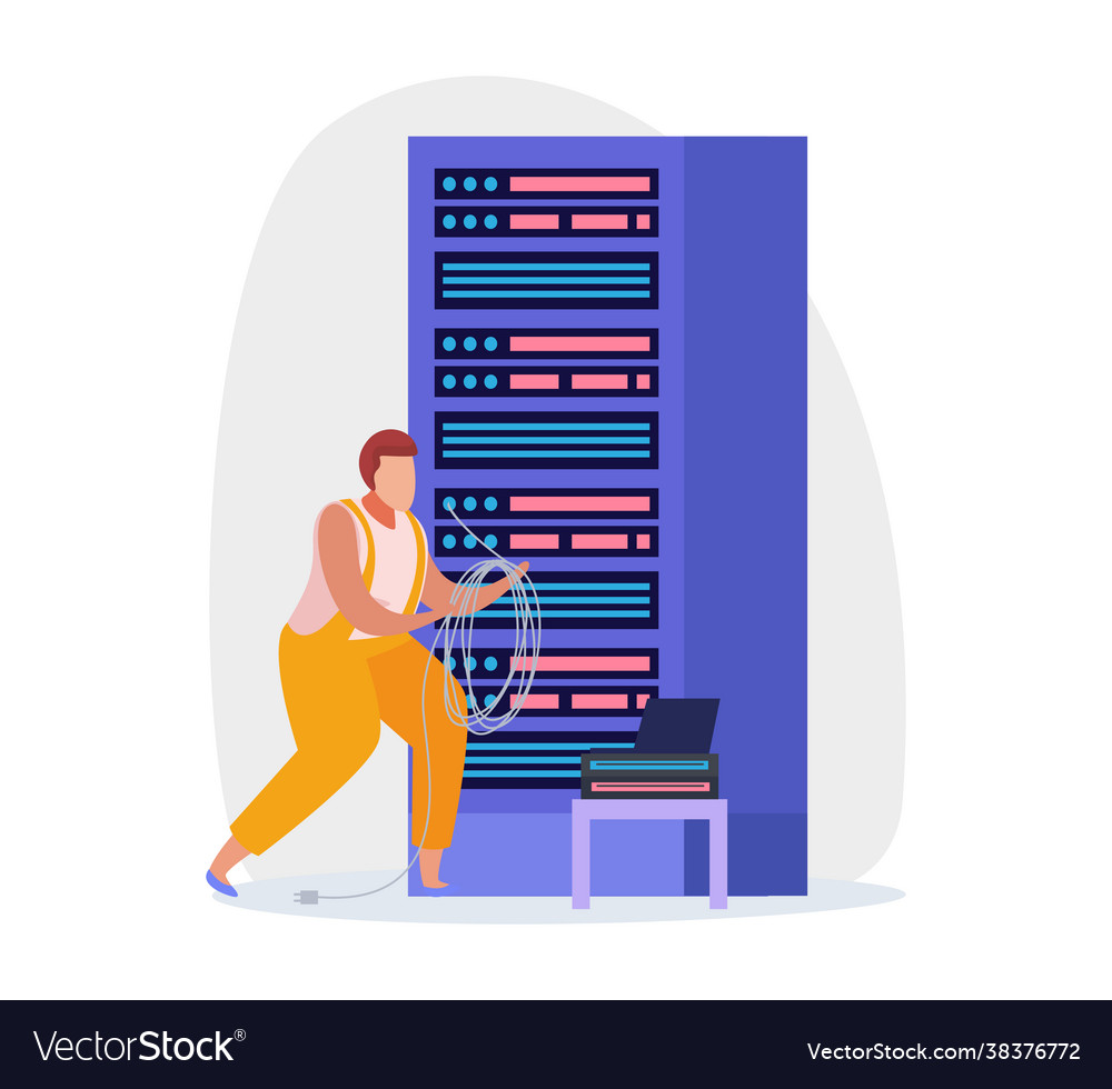 Flat system administrator Royalty Free Vector Image