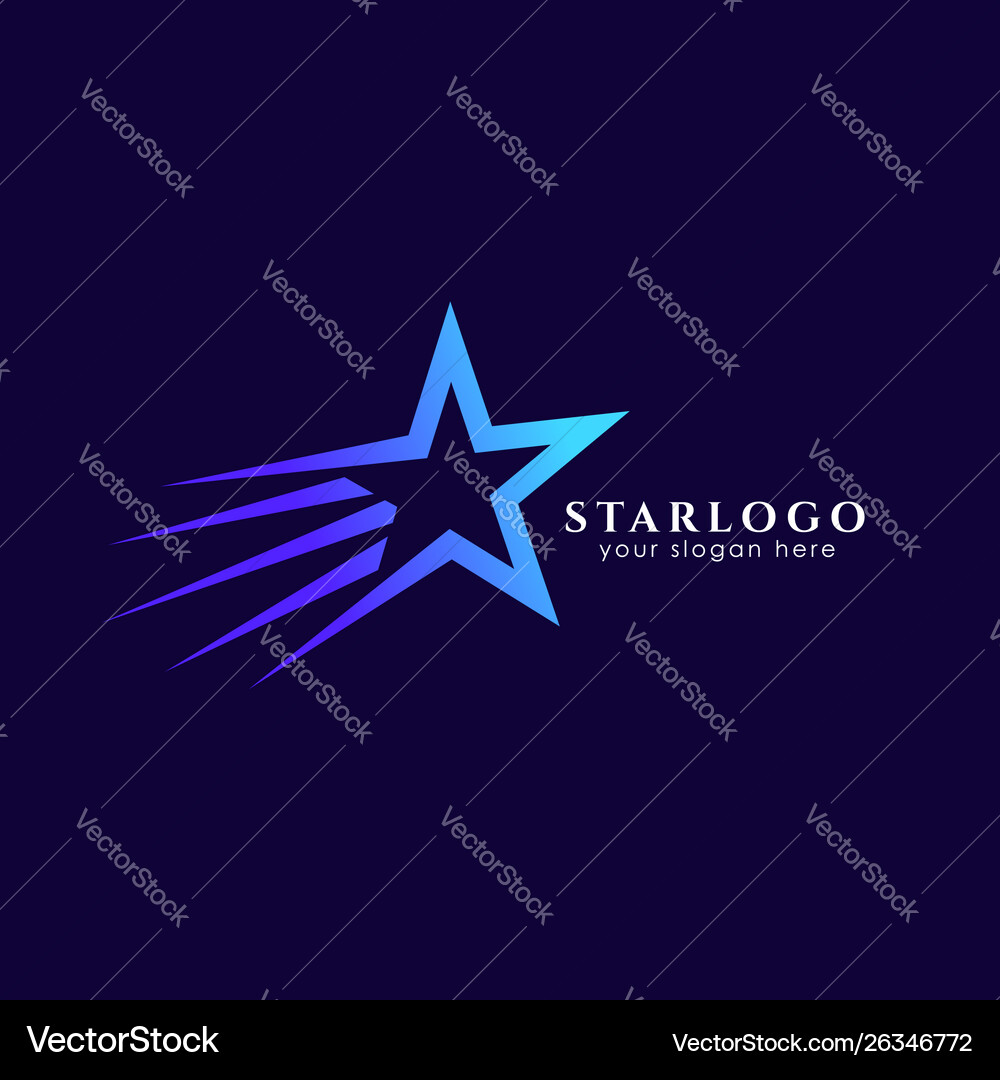 Flying star logo design stock template icon Vector Image