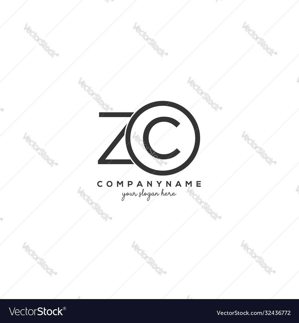 Initial zc letter logo with circle template Vector Image