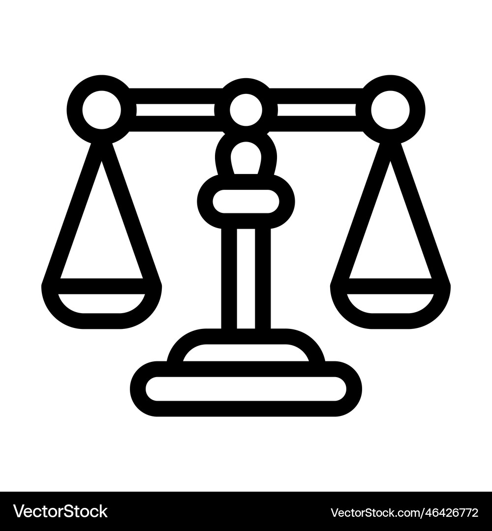Justice scale thick line icon for personal Vector Image