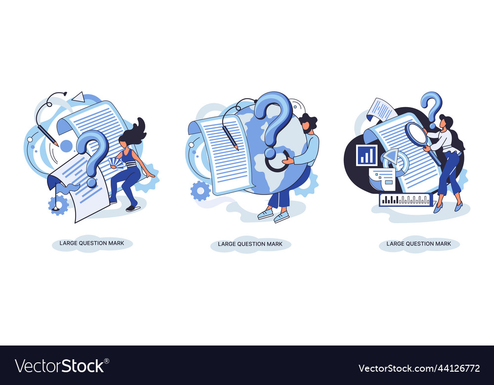 Ladge question mark problem and solution concept Vector Image