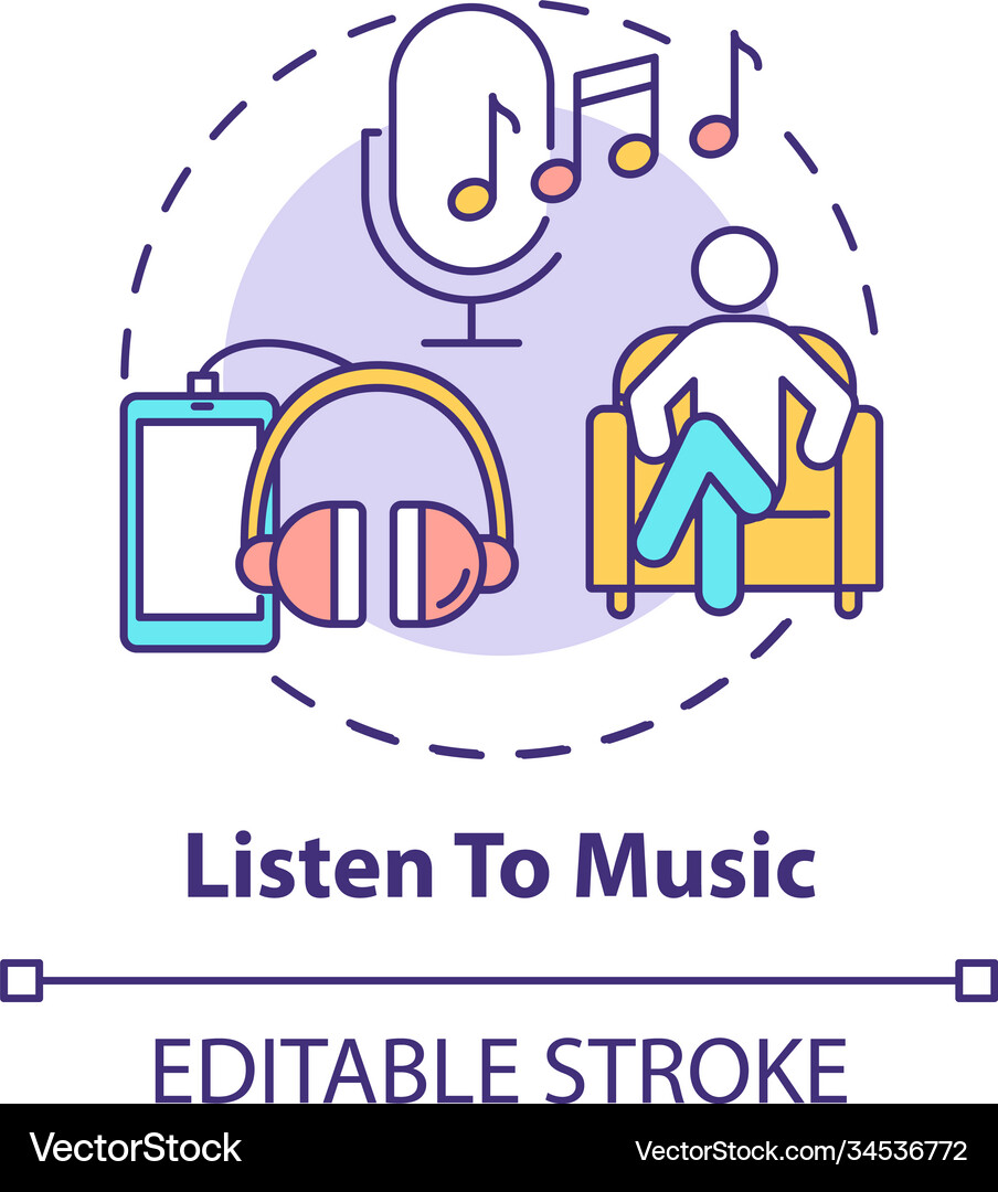 Listen to music concept icon Royalty Free Vector Image