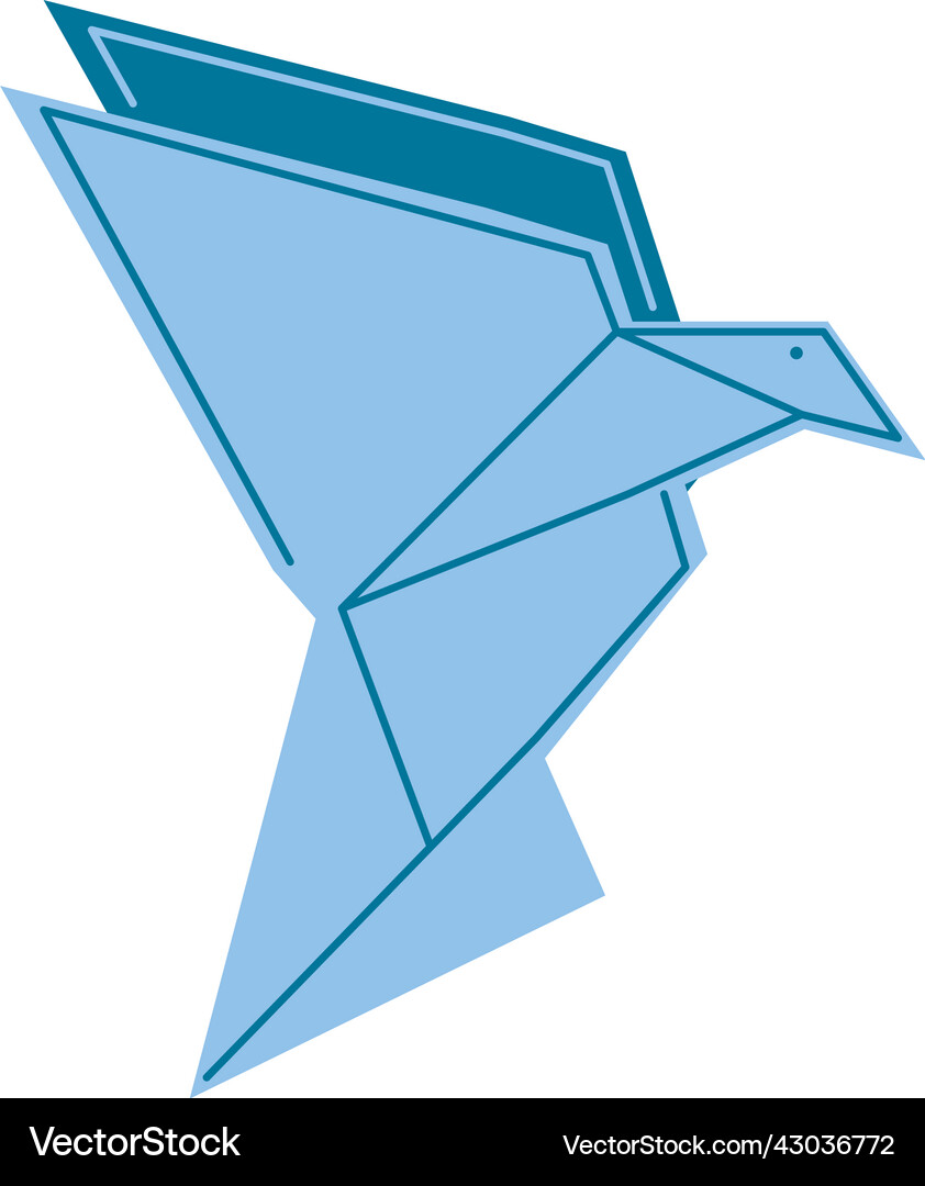 Pigeon origami paper Royalty Free Vector Image