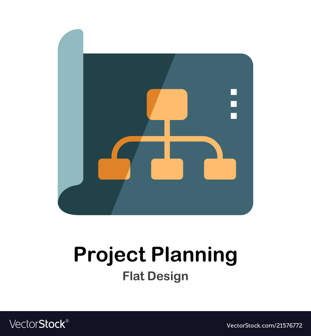 Project planning flat icon Royalty Free Vector Image