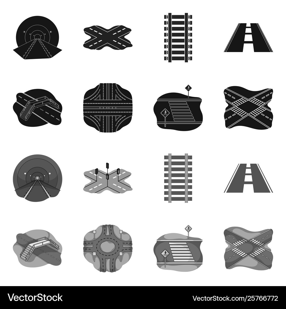 Road and street symbol set Royalty Free Vector Image