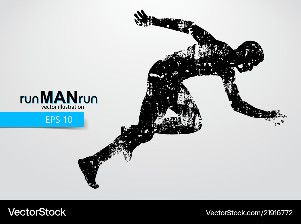 Silhouette of a running man Royalty Free Vector Image