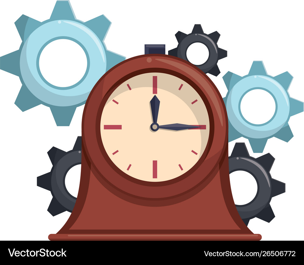 Time clock watch alarm cartoon Royalty Free Vector Image
