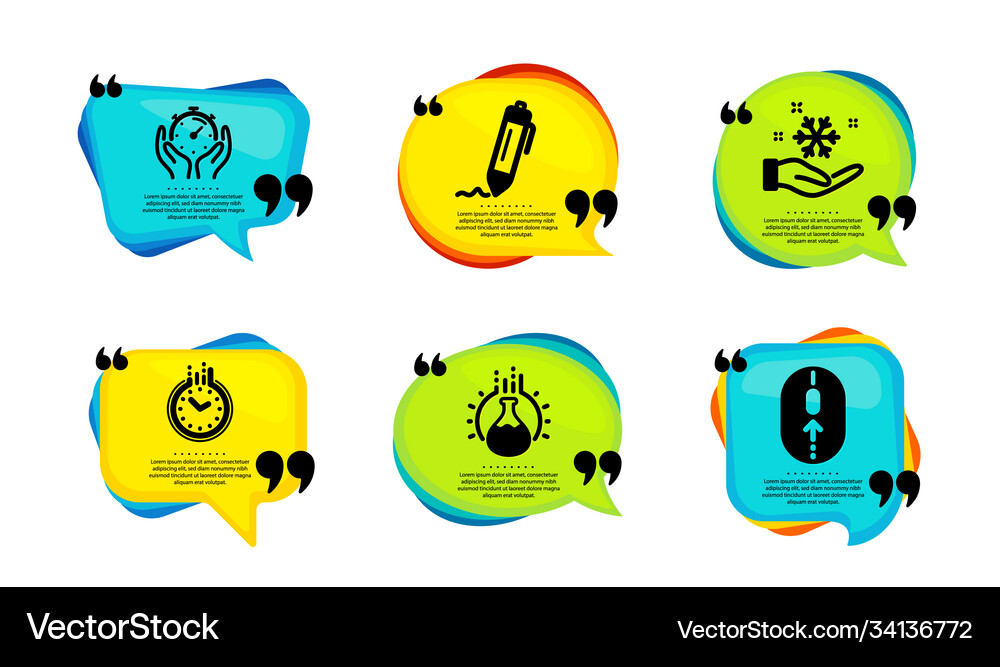 Time signature and timer icons set freezing Vector Image