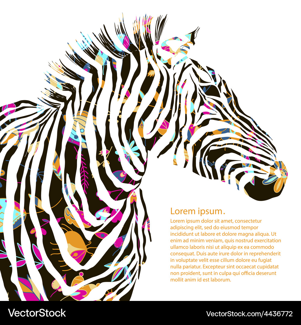 Zebra Watercolor Animal Print Royalty Free Vector Image