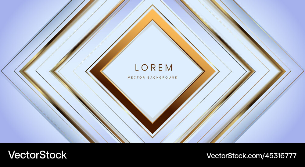 Abstract 3d triangle golden line luxury Royalty Free Vector