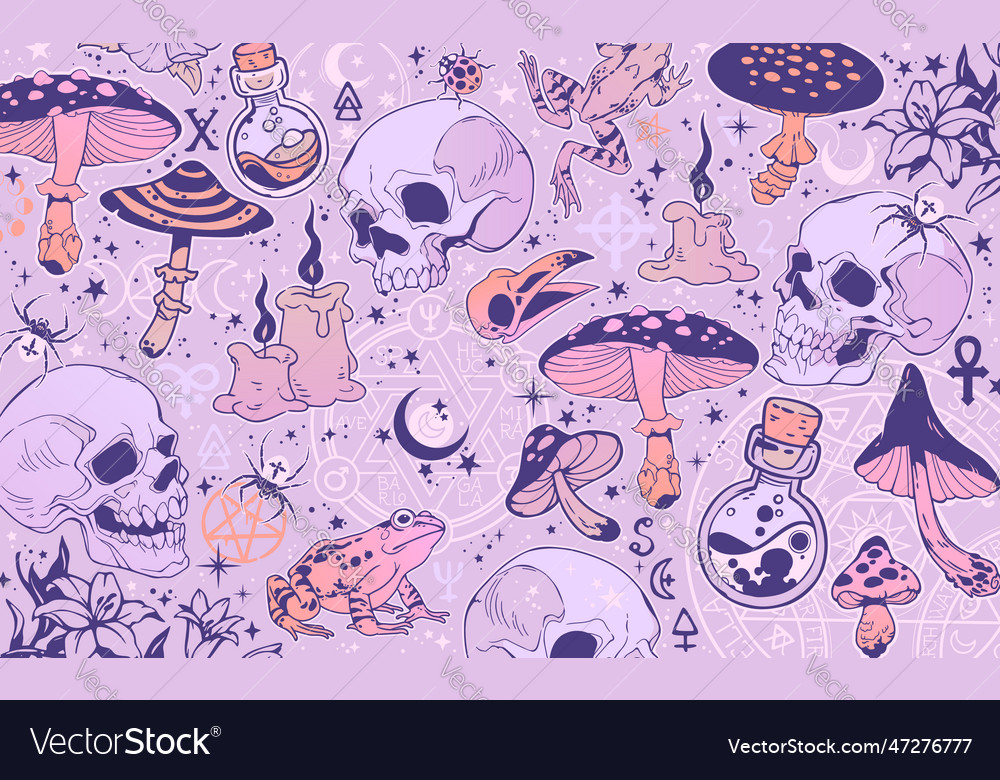 Beautiful cute magic elements Royalty Free Vector Image