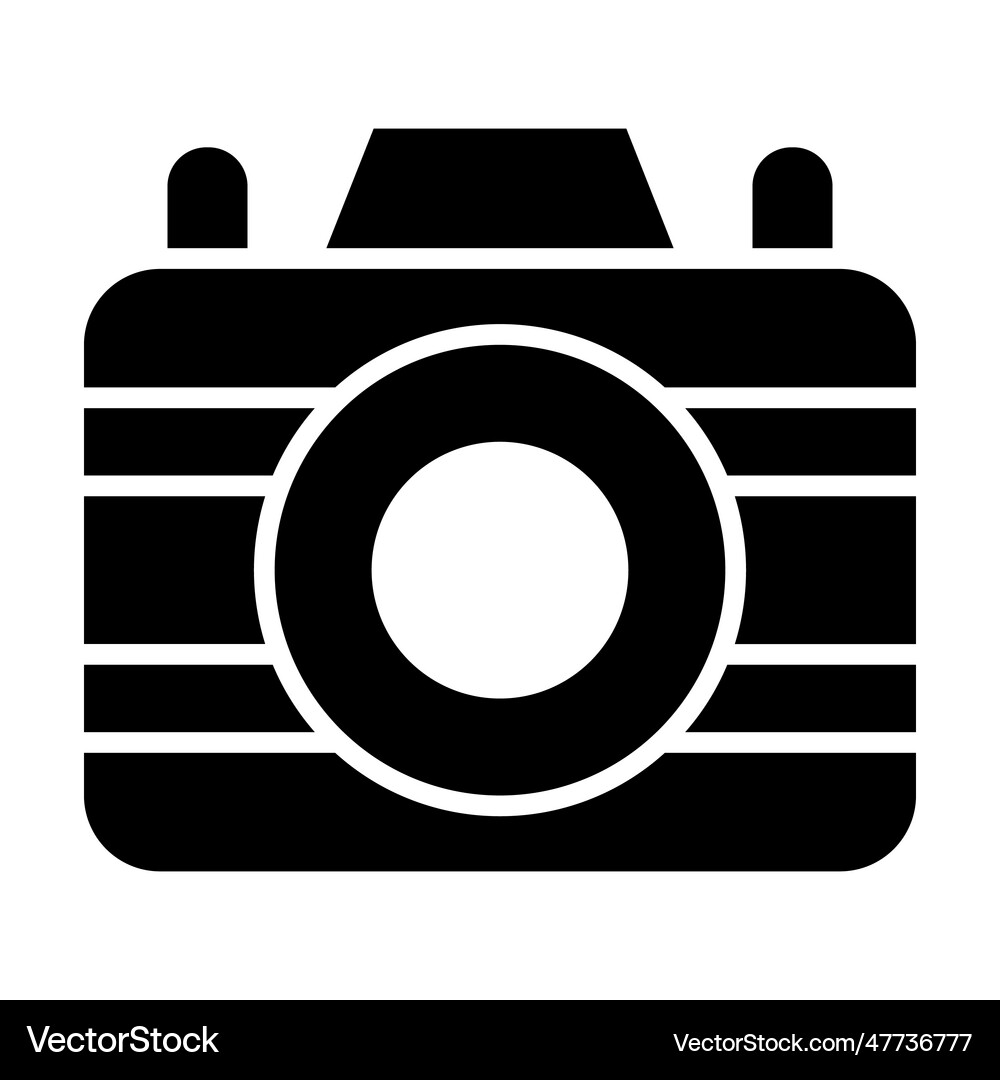 Camera glyph icon for personal and commercial use Vector Image